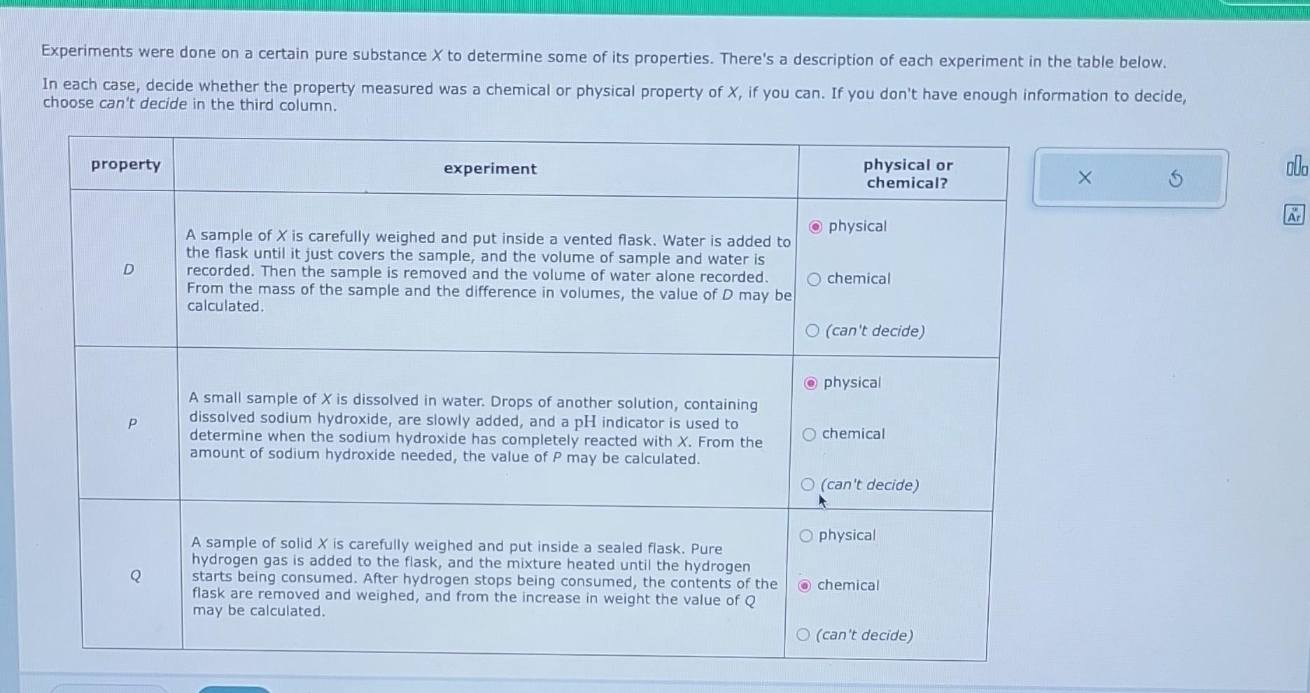 Solved Experiments were done on a certain pure substance x | Chegg.com