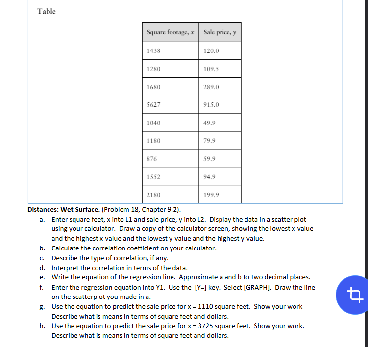 TableDistances: Wet Surface. (Problem 18, ﻿Chapter | Chegg.com