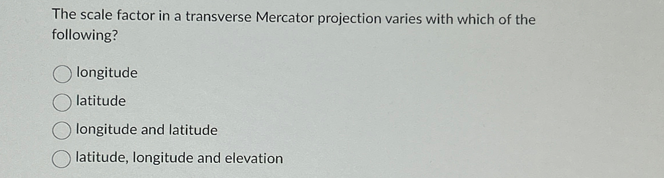Solved The scale factor in a transverse Mercator projection | Chegg.com