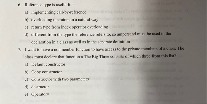Solved 6. Reference type is useful for a) implementing | Chegg.com