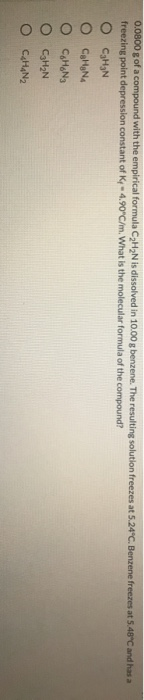 Solved 0.0800 g of a compound with the empirical formula | Chegg.com