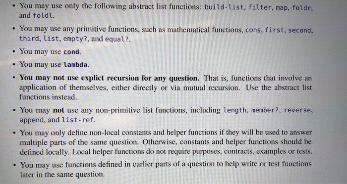 Solved (c) Write a function (prefix n lst) that produces the | Chegg.com