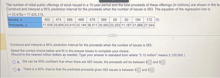 Solved An analyst used the regression line for the data to | Chegg.com