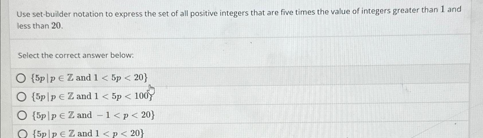 Use set-builder notation to express the set of all | Chegg.com