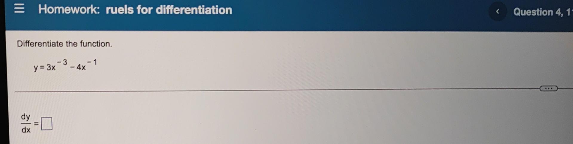 Solved = Homework: ruels for differentiation