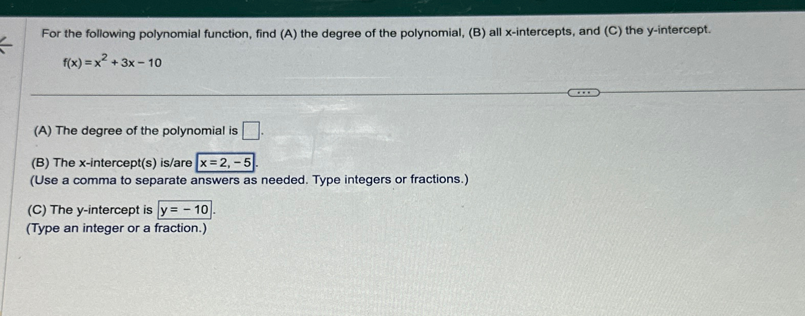 Solved For the following polynomial function, find (A) ﻿the | Chegg.com