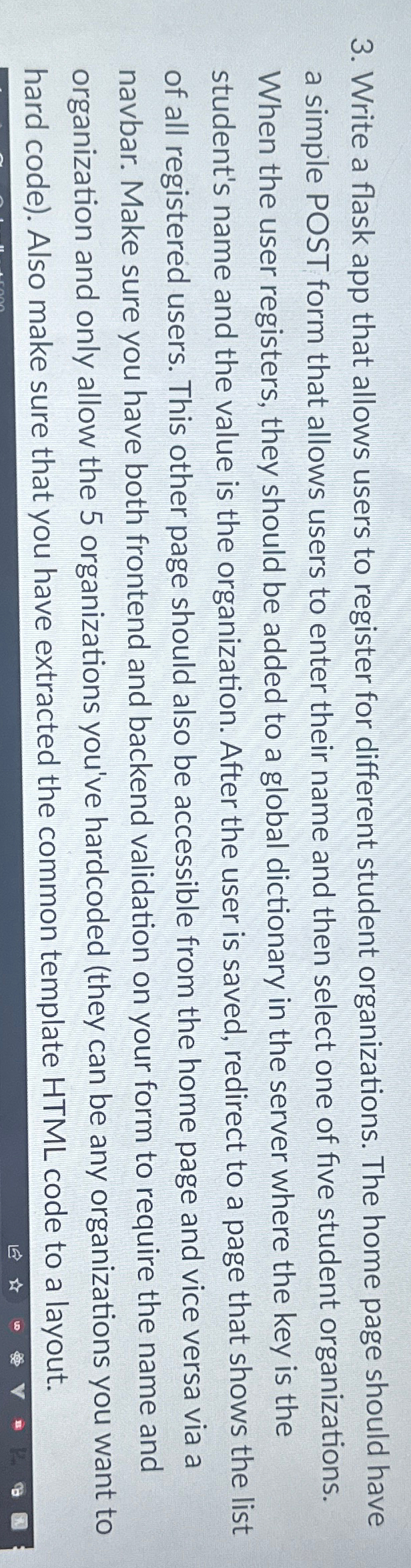 Solved Write a flask app that allows users to register for | Chegg.com