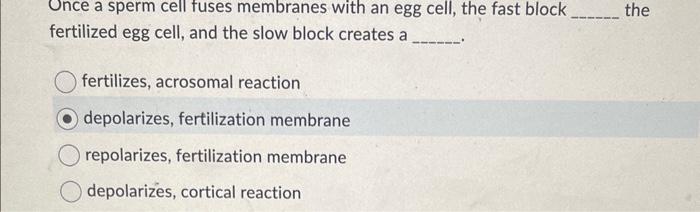 Solved Unce a sperm cell fuses membranes with an egg cell, | Chegg.com