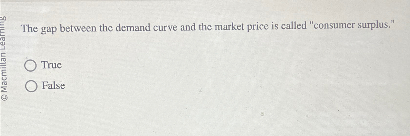 Solved The gap between the demand curve and the market price | Chegg.com