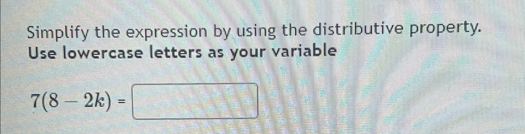 Solved Simplify the expression by using the distributive | Chegg.com