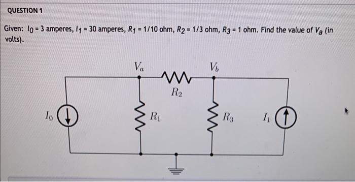 Solved Given: I0=3 amperes, I1=30 amperes, | Chegg.com