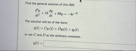 Solved Find the general solution of this | Chegg.com