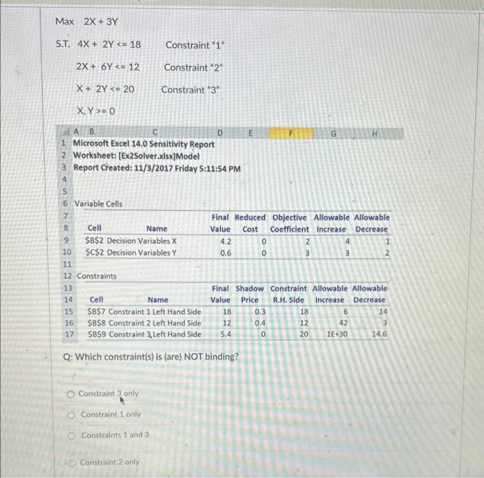 Solved 1ax 2X+3Y T. 4X+2Y