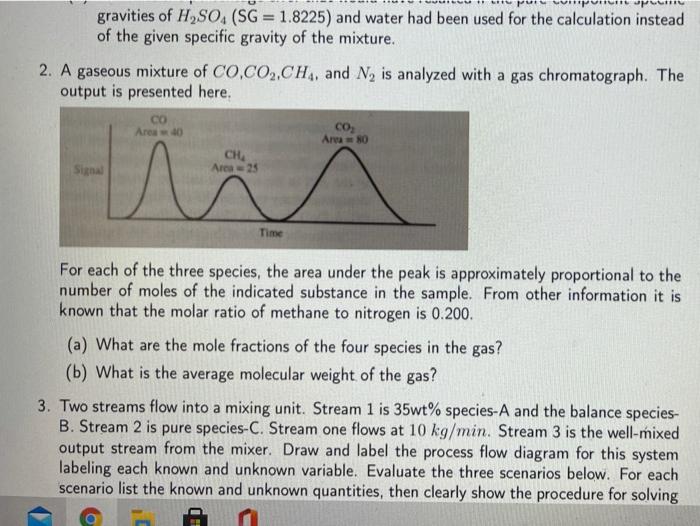 Solved gravities of H2SO4 (SG = 1.8225) and water had been | Chegg.com