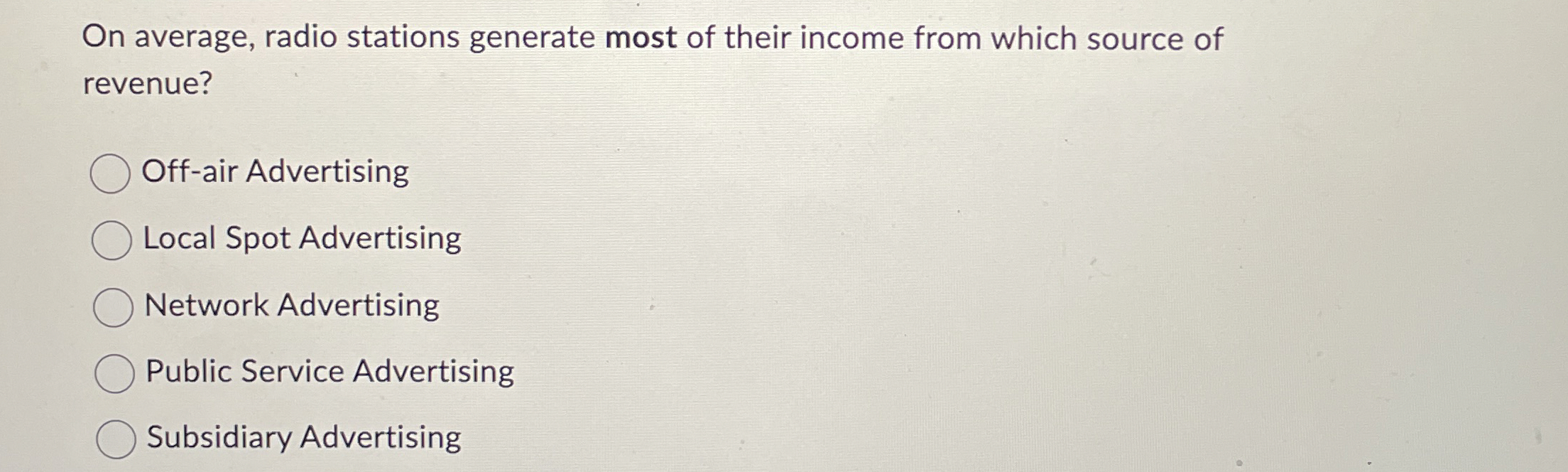 Solved On average, radio stations generate most of their | Chegg.com
