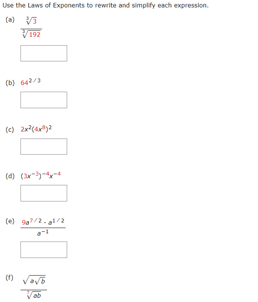 Solved Use the Laws of Exponents to rewrite and simplify | Chegg.com