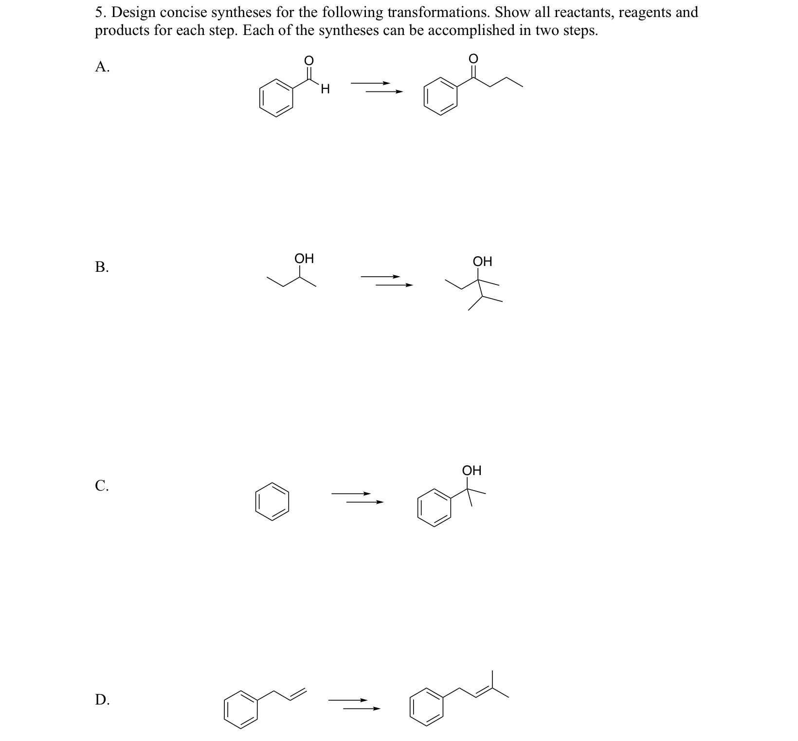 Solved Design concise syntheses for the following | Chegg.com