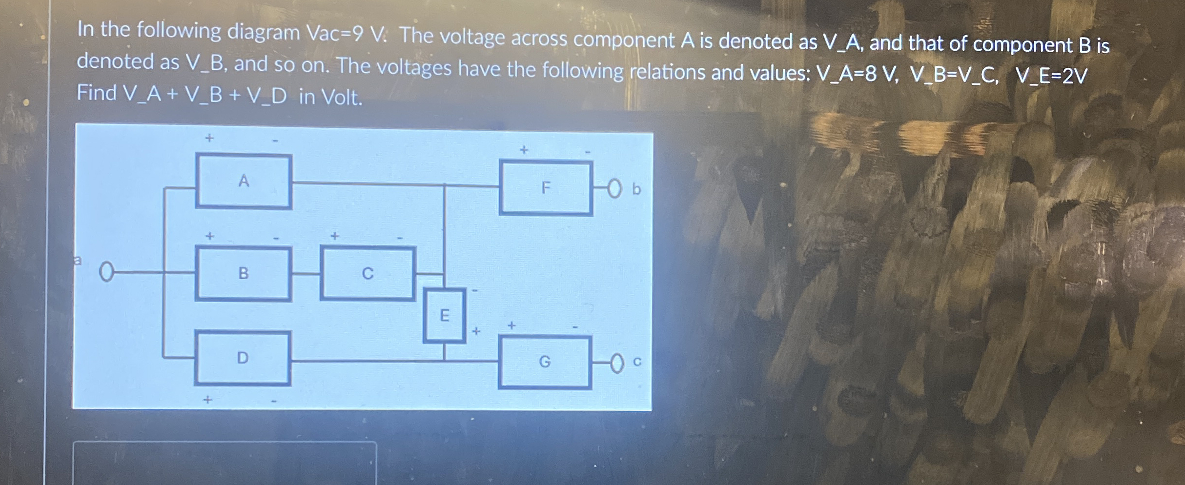 Solved In the following diagram Vac=9V. ﻿The voltage across | Chegg.com