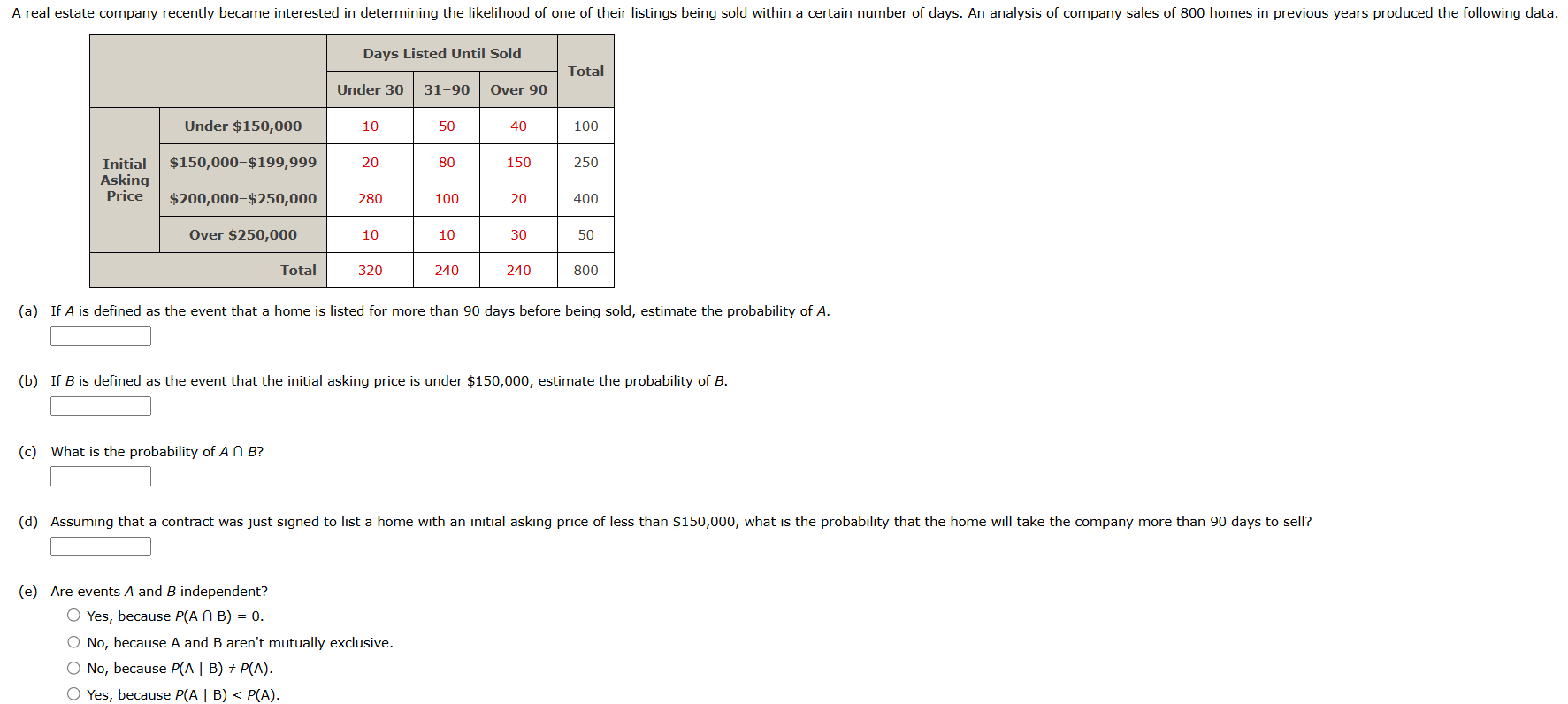 Solved (a) If A is ﻿defined as ﻿the event that a home is | Chegg.com