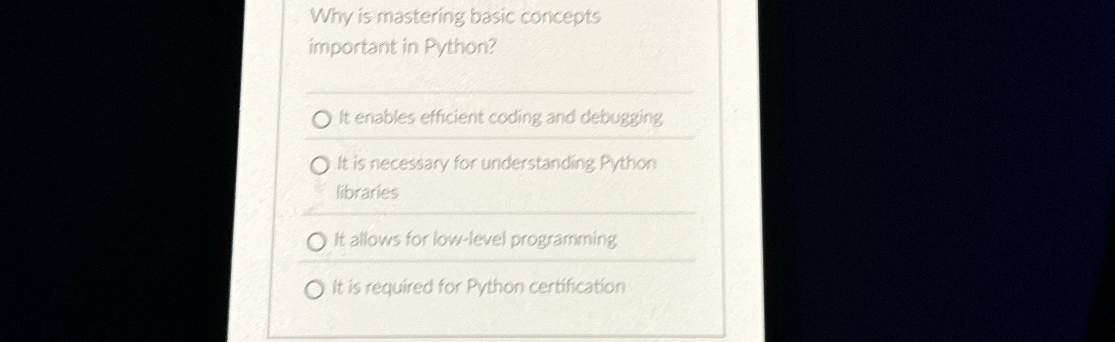 Solved Why is mastering basic concepts important in | Chegg.com