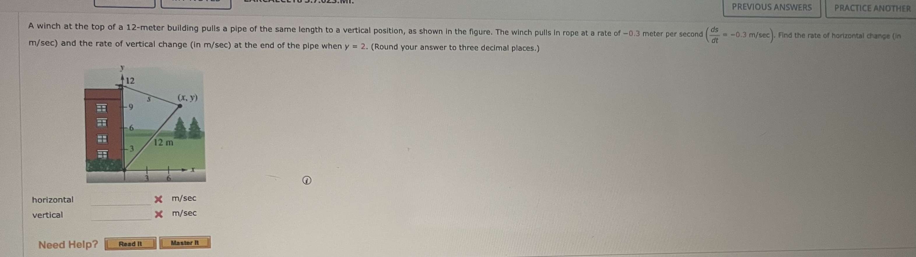 Solved msec ) ﻿and the rate of vertical change (in msec ) | Chegg.com
