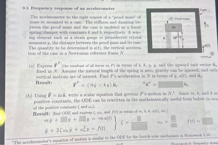 Solved 9.5 Frequency response of an accelerometer The | Chegg.com