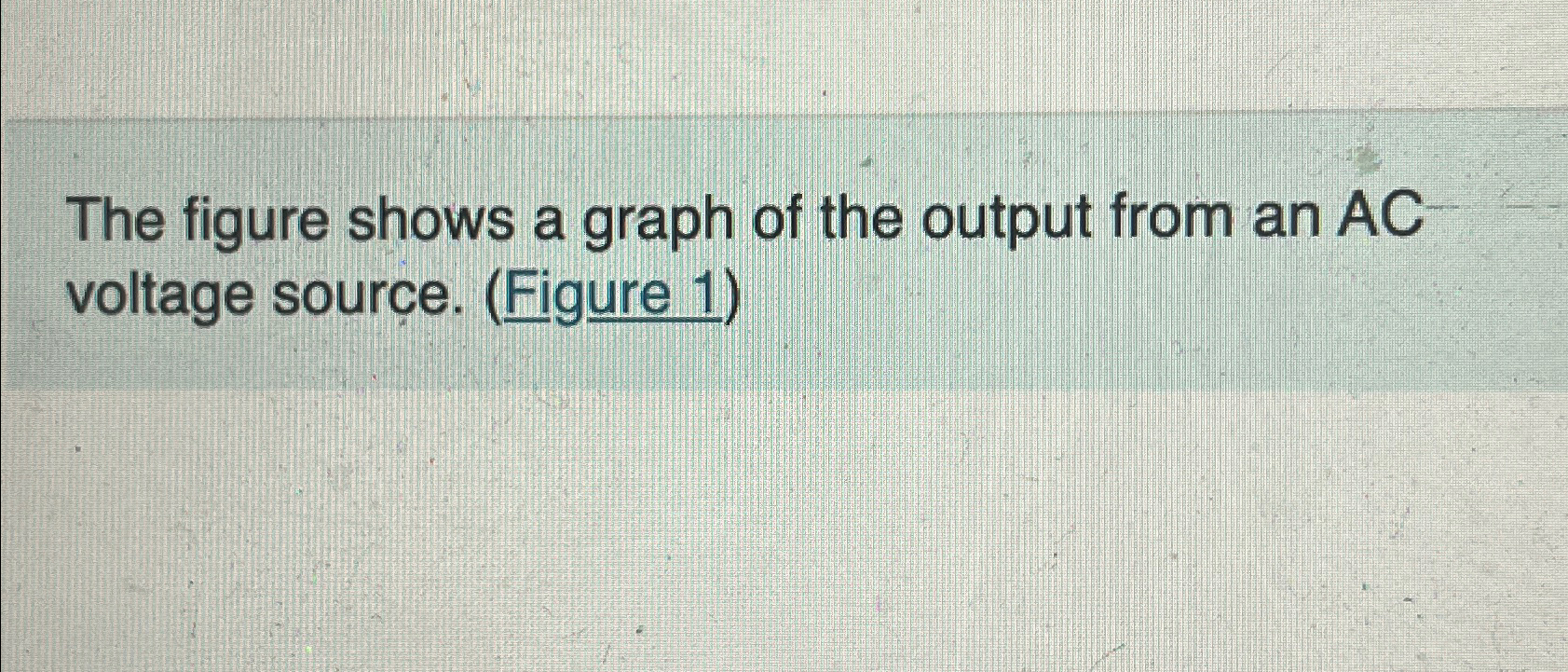 Solved The figure shows a graph of the output from an AC | Chegg.com