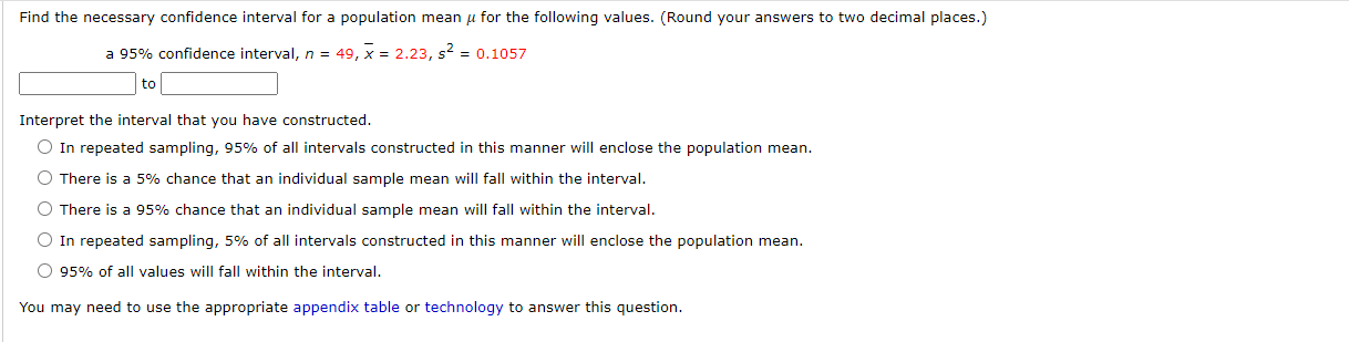 Find the necessary confidence interval for a | Chegg.com