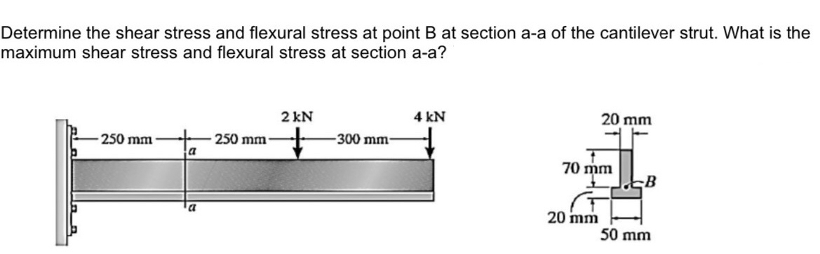 Solved Determine the shear stress and flexural stress at | Chegg.com