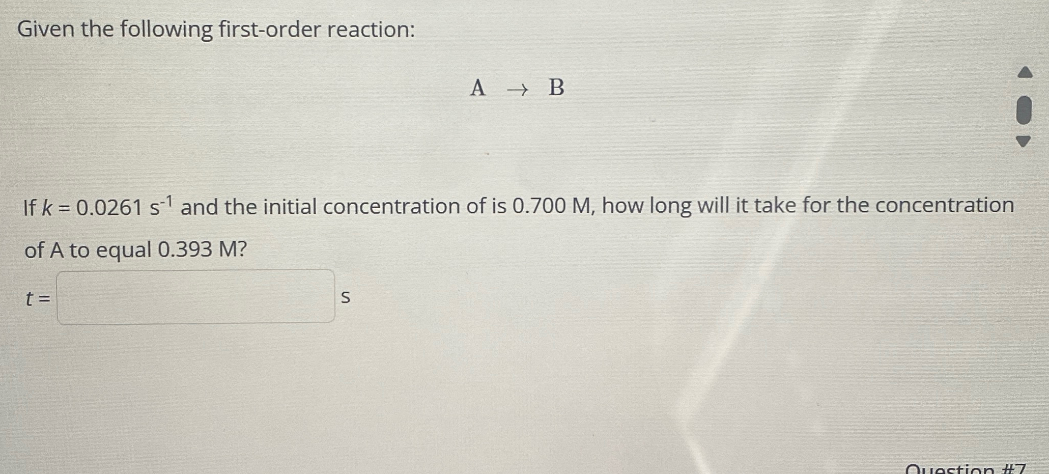 Solved Given the following first-order reaction:A→BIf | Chegg.com