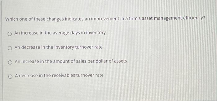 Solved Which one of these changes indicates an improvement | Chegg.com