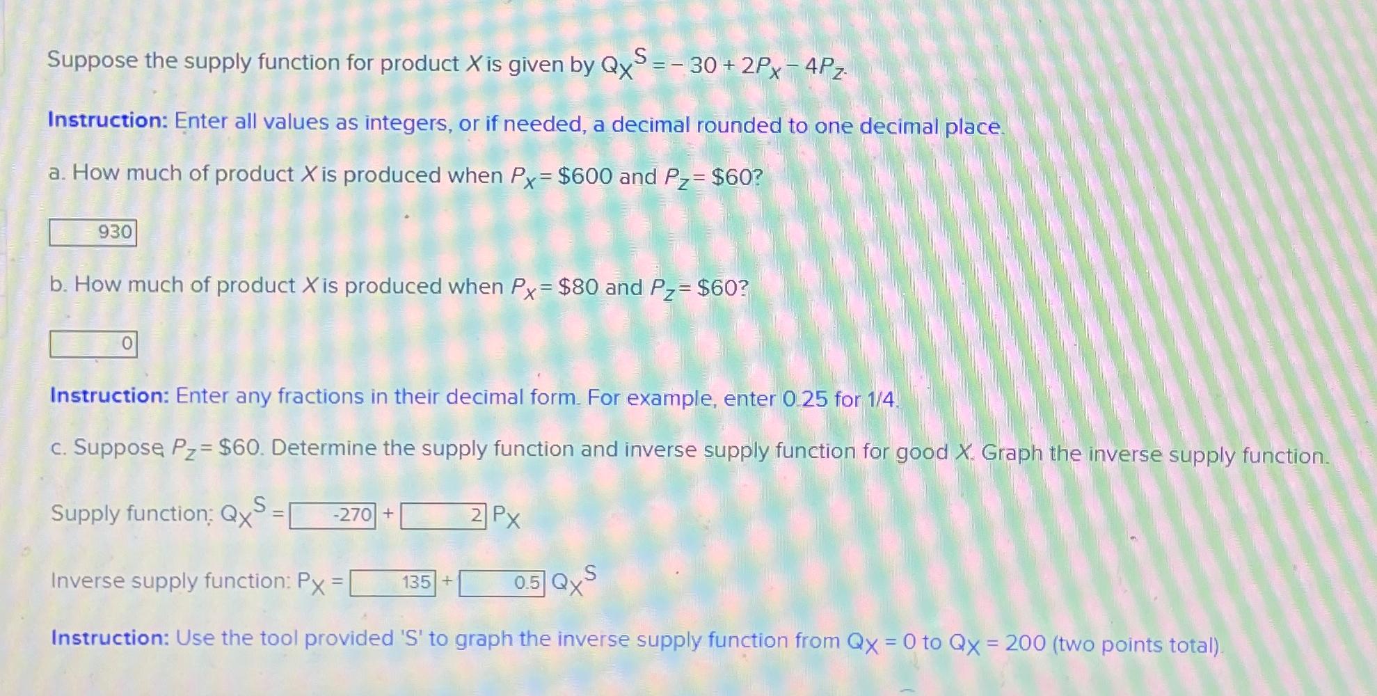 Solved Suppose the supply function for product x ﻿is given | Chegg.com