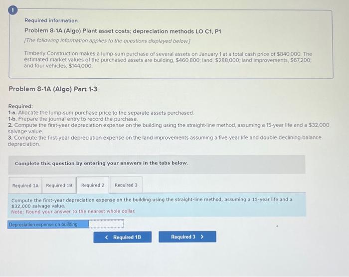 Solved Problem 8-2A (Algo) Depreciation methods LO P1 A | Chegg.com
