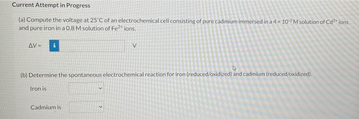 Solved Current Attempt in Progress (a) Compute the voltage | Chegg.com