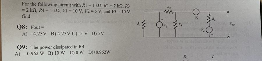 Solved For the following circuit with | Chegg.com