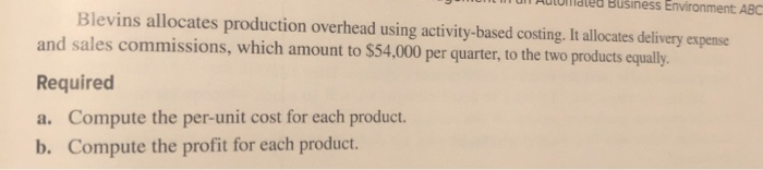 Solved dre Exercise 5-11A Allocating facility-level costs | Chegg.com