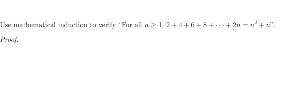 Solved Use mathematical induction to verify "For all | Chegg.com