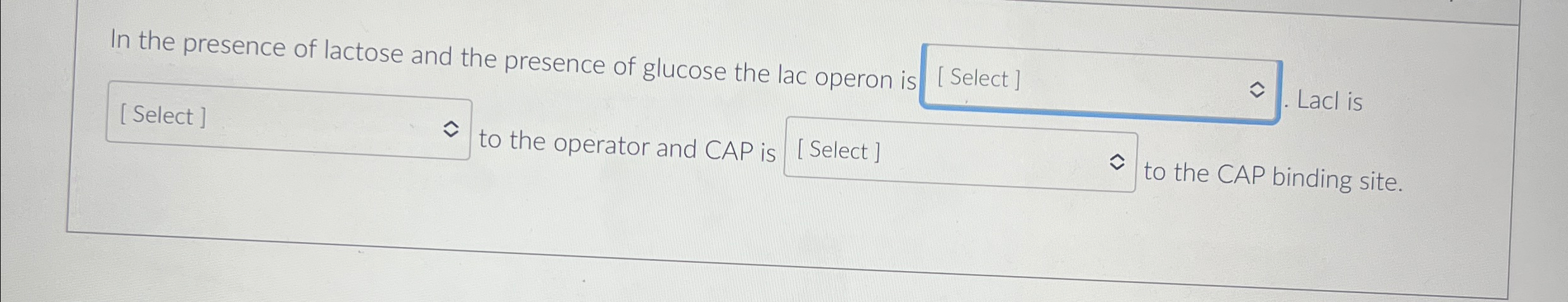 Solved In the presence of lactose and the presence of | Chegg.com