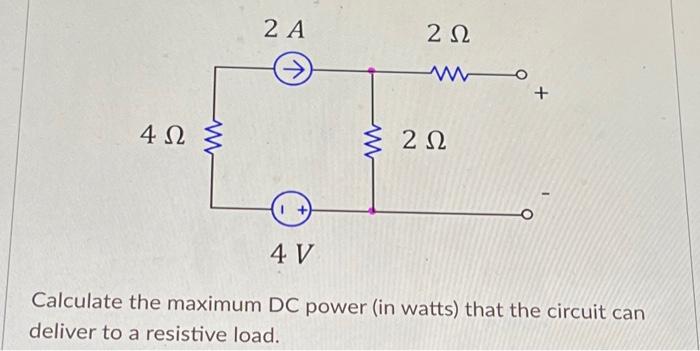 Solved Calculate the maximum DC power (in watts) that the | Chegg.com