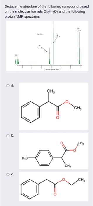 Solved Deduce the structure of the following compound based | Chegg.com