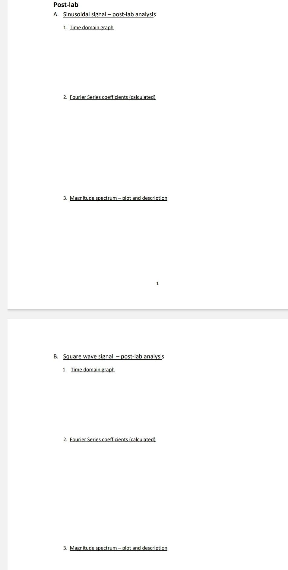 Solved Spectral Analysis of SignalsPost-lab Sinusoidal | Chegg.com