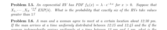Solved Problem I.5. An exponential RV has PDF fx(x) = A · | Chegg.com