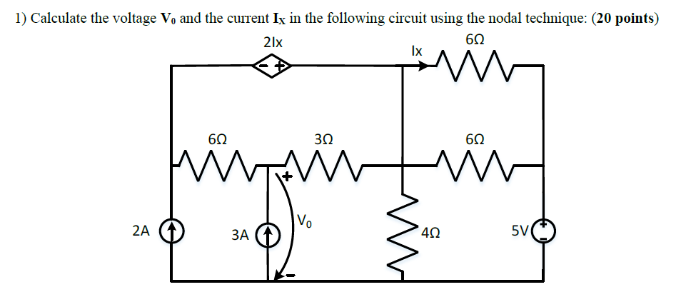 Solved Calculate the voltage V0 ﻿and the current Ix ﻿in the | Chegg.com