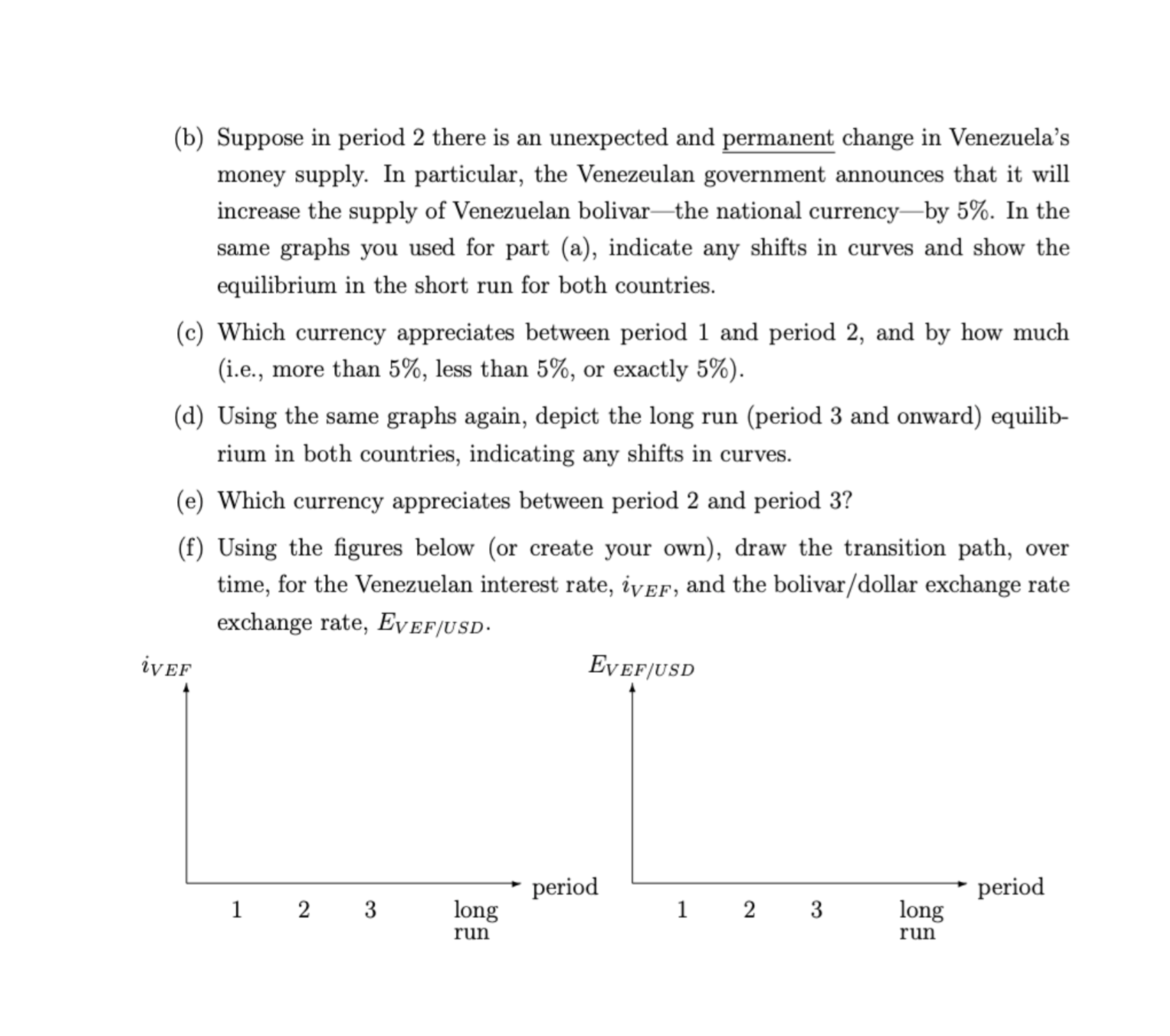 (b) ﻿Suppose in period 2 ﻿there is an unexpected and | Chegg.com