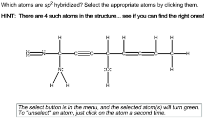 Solved Which atoms are sp2 hybridized? Select the | Chegg.com
