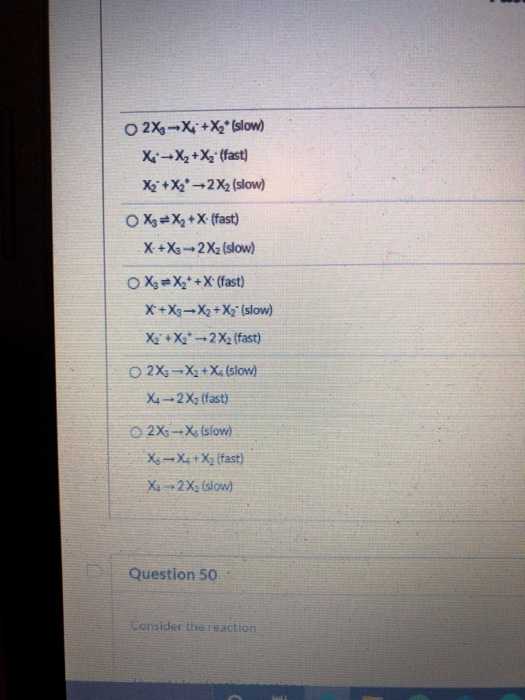 Solved Question 49 1 pts Given the rate law below. 2X -X X | Chegg.com