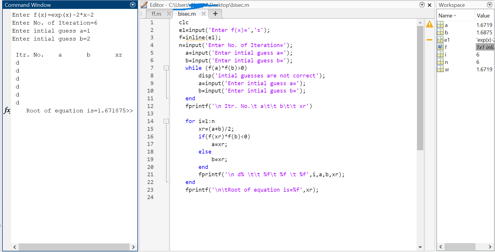 Solved what is the mistake in the matlab code? (i want the | Chegg.com