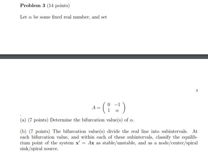 Solved Problem 3 (14 points) Let a be some fixed real | Chegg.com