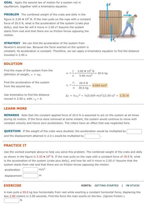 Solved equilibrium, together with a kinematics equation. | Chegg.com