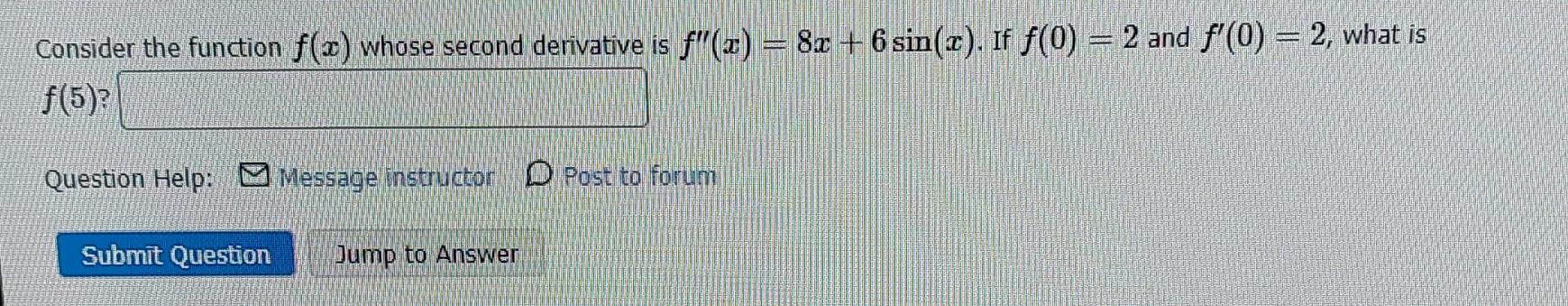Solved Consider the function f(x) whose second derivative is | Chegg.com